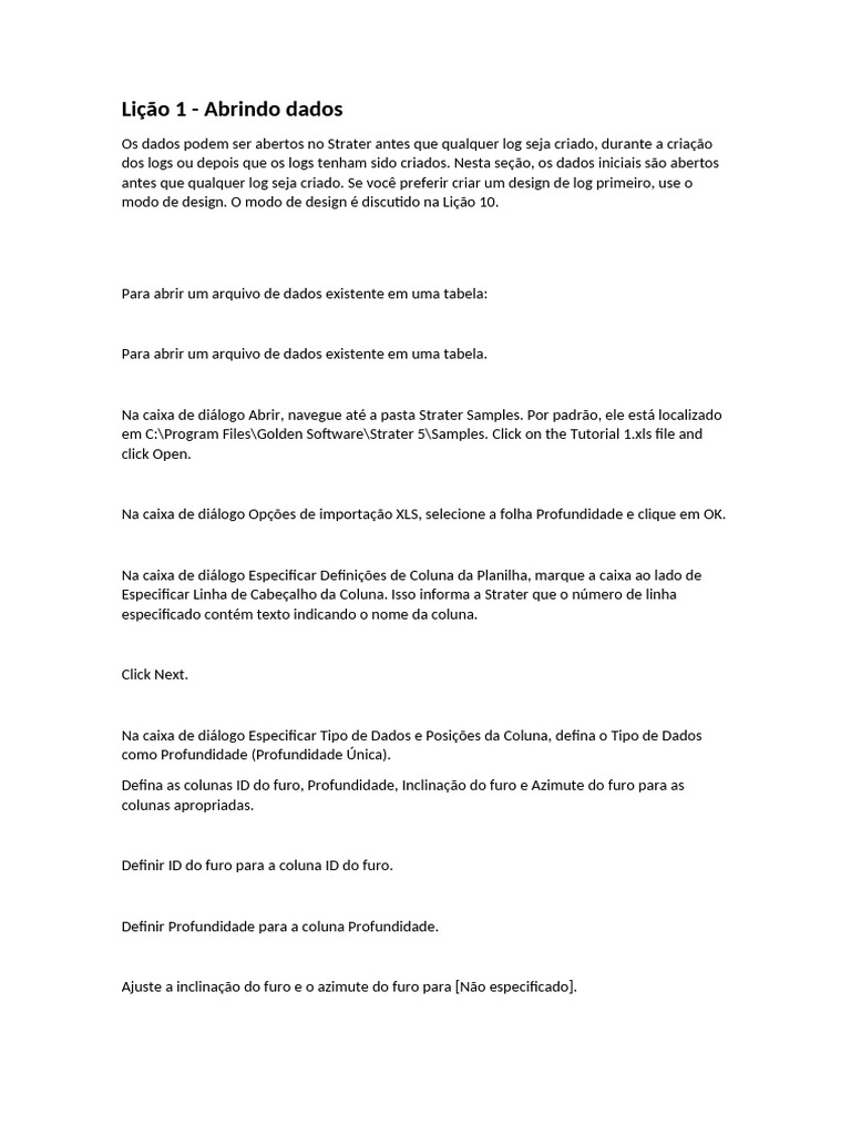 Abrindo Dados no Strater: Guia Rápido | PDF | Janela (informática ...