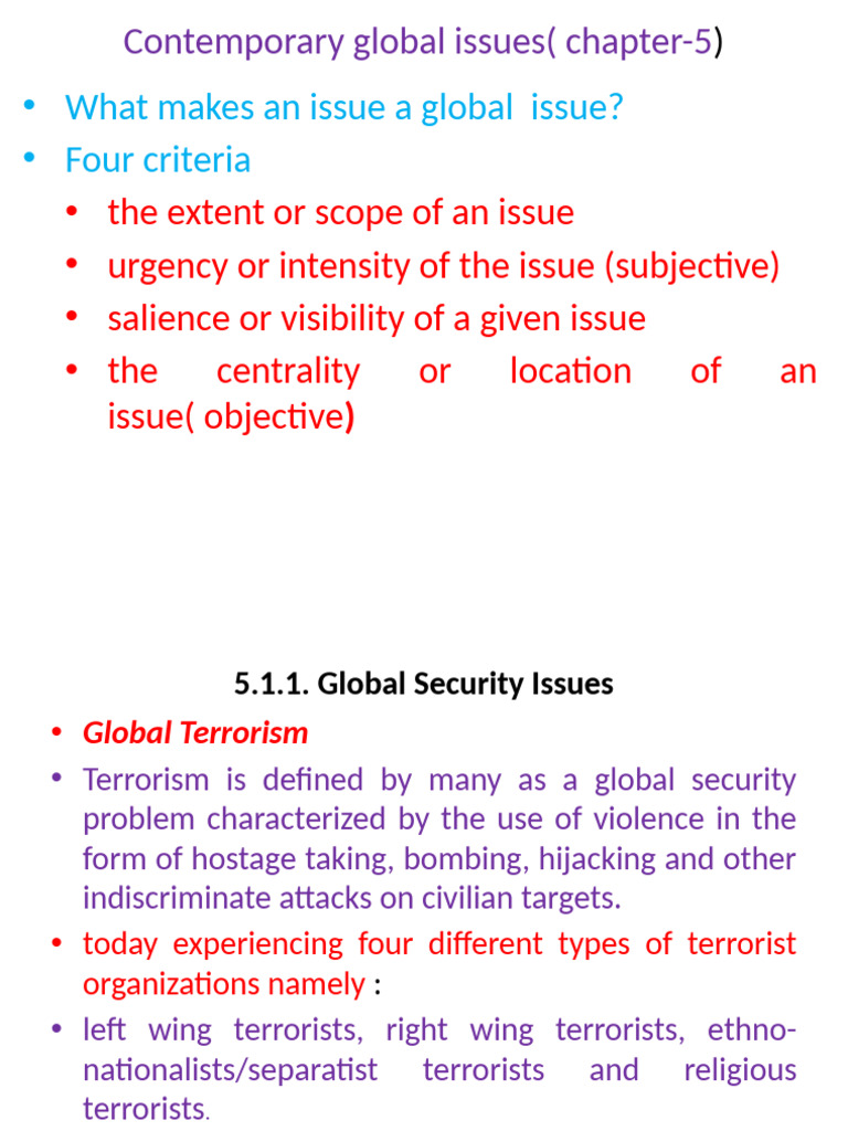 Contemporary Global Issues (chapter-5) (1) | PDF | Economic Inequality ...