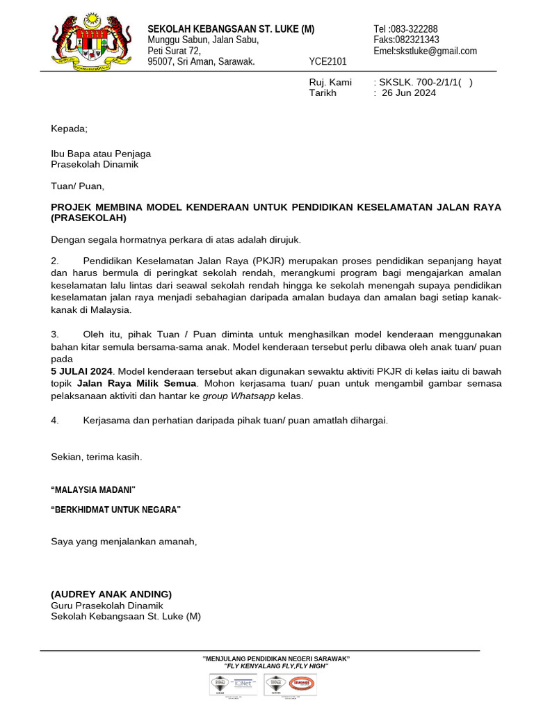 Surat PKJR Ibubapa | PDF