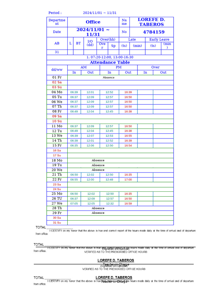 DTR November 2024 Edited | PDF