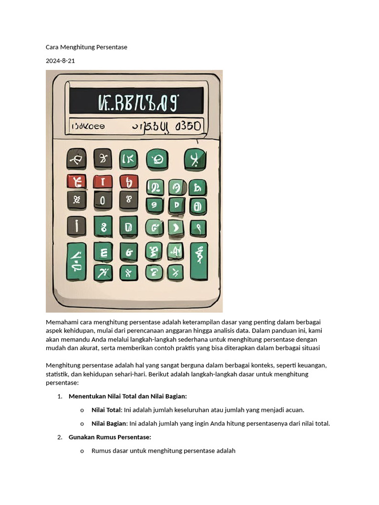 Cara Menghitung Persentase | PDF