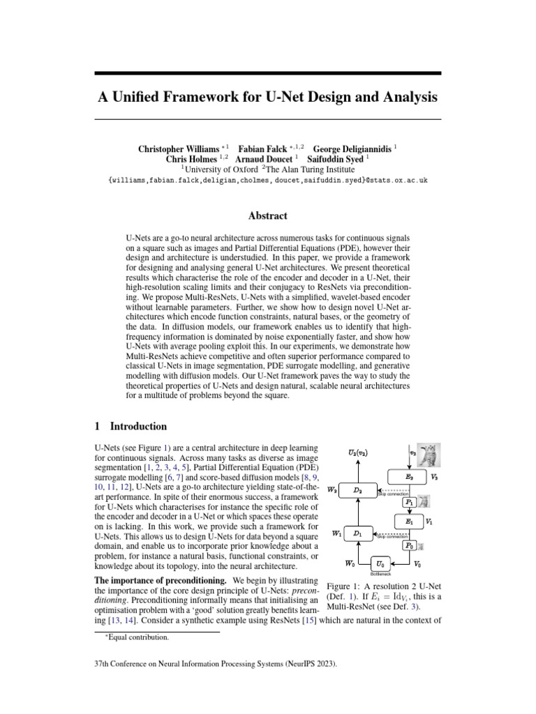 NeurIPS 2023 A Unified Framework For U Net Design and Analysis Paper Conference | PDF | Wavelet ...