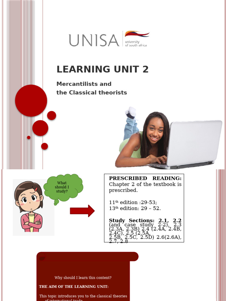 ECS3702 Discussion Class Slides_Learning Unit 2 | PDF | Mercantilism | Economies