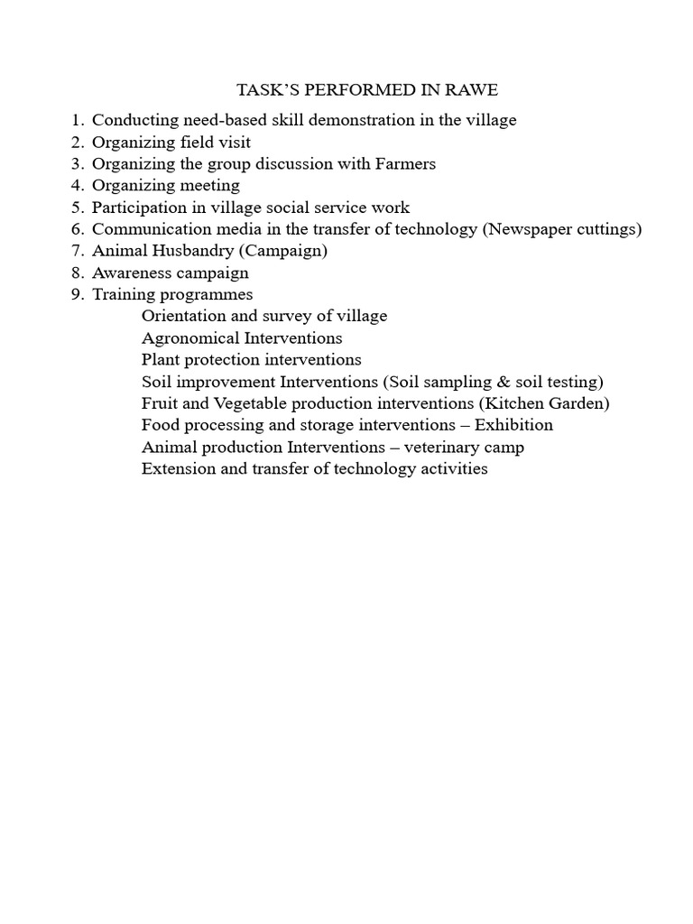 RAWE | PDF