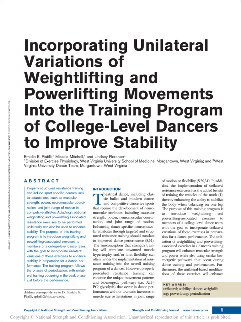 Incorporating Unilateral Variations Of.1 | PDF | Strength Training ...