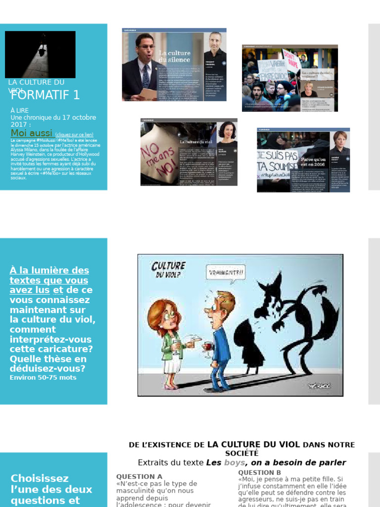 Formatif_questions d'écriture_culture du viol | PDF | Viol | Sexualité ...