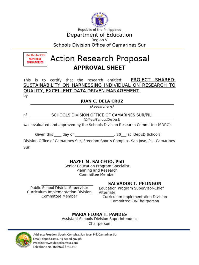 1.updated Approval Sheet and Evaluation Form Action Research | PDF | Methodology