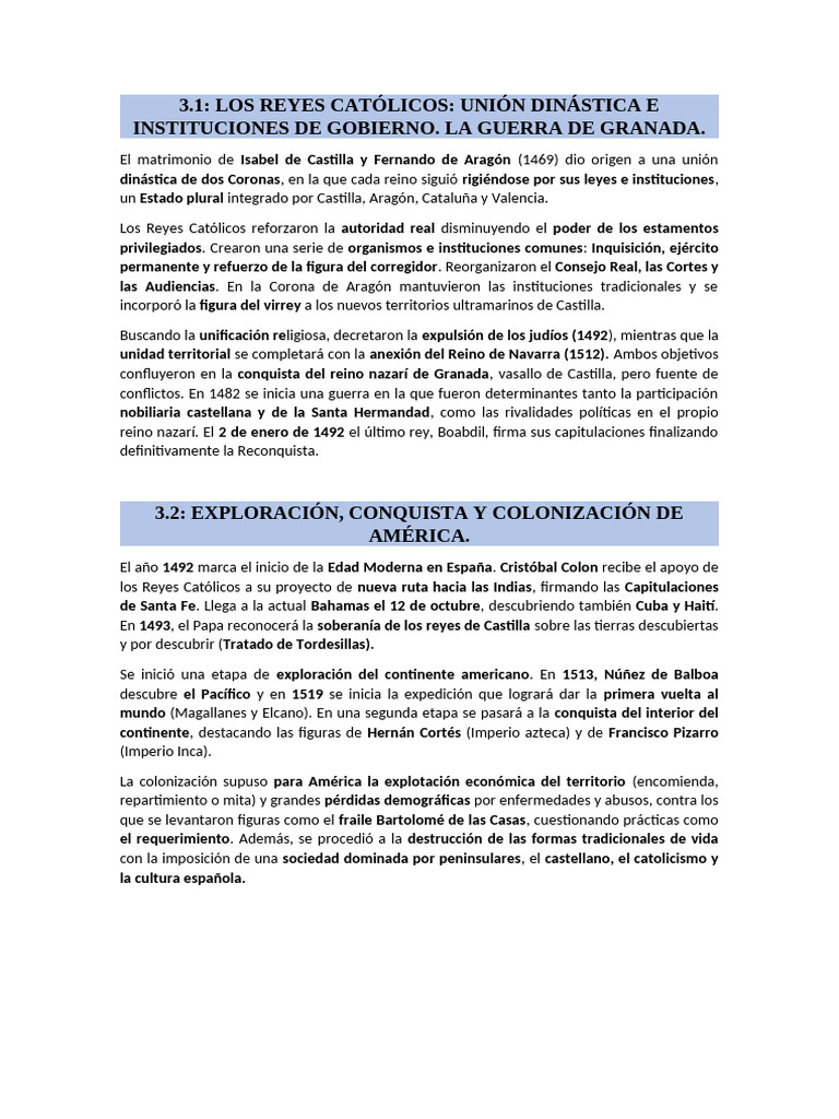 03 - Epígrafes Bloque 3 | PDF | Imperio español | España