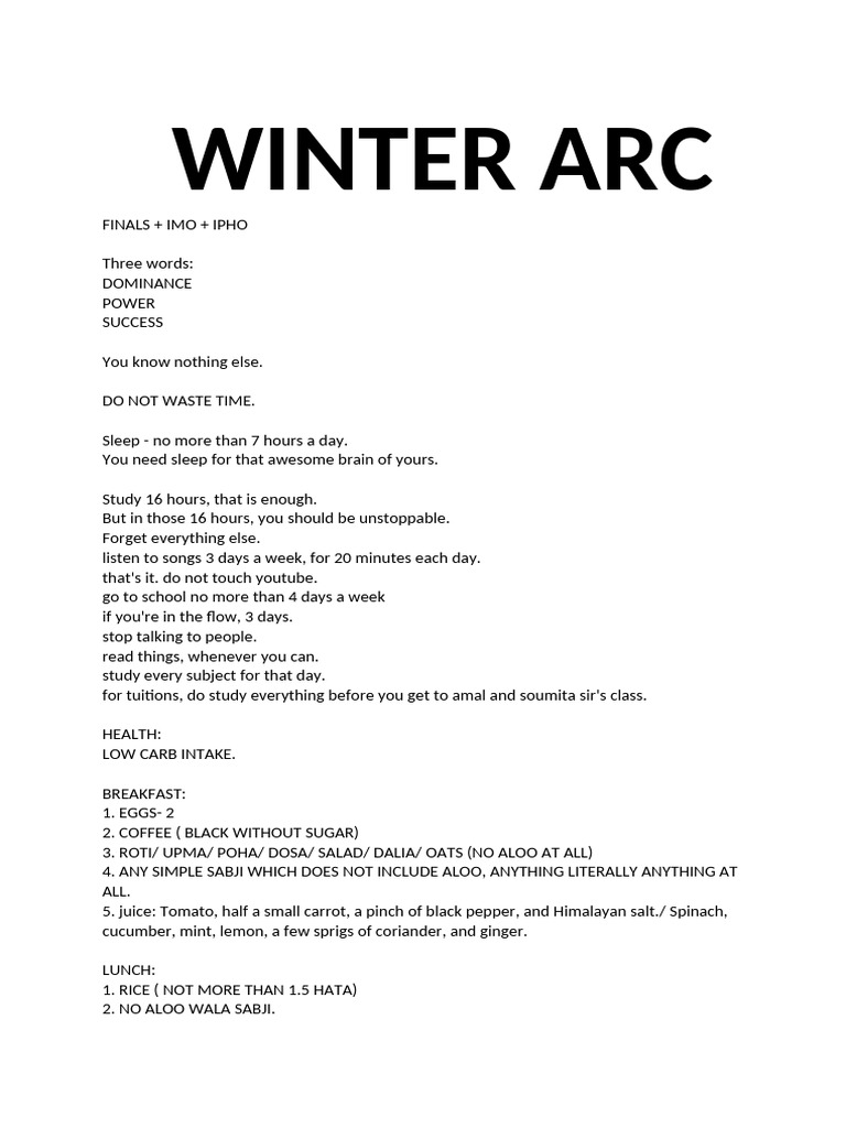 Winter Arc | PDF | Mathematics