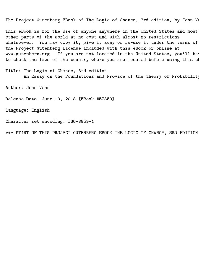 The Logic of Chance | PDF | Inductive Reasoning | Modal Logic