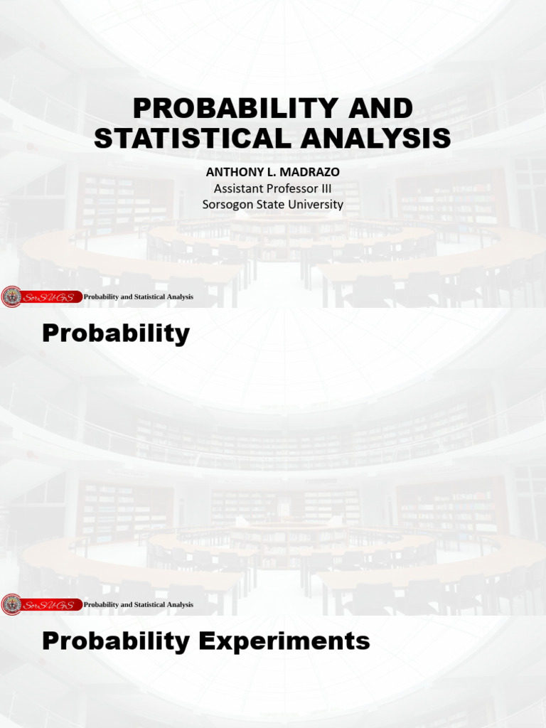 Probability and Statistical Analysis | PDF | Probability | Randomness