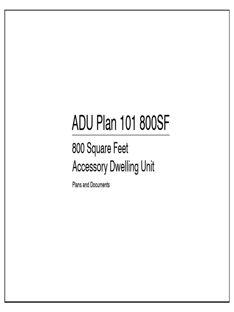 ADU 800SF Construction Plans | PDF | Framing (Construction ...