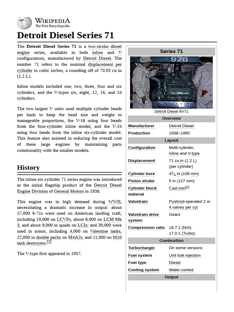 Detroit Diesel Series 71 Overview | PDF | Propulsion | Engine Technology