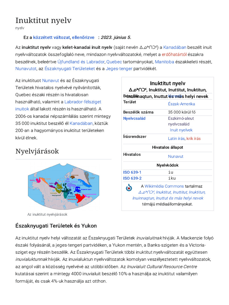 Inuktitut Nyelv | PDF