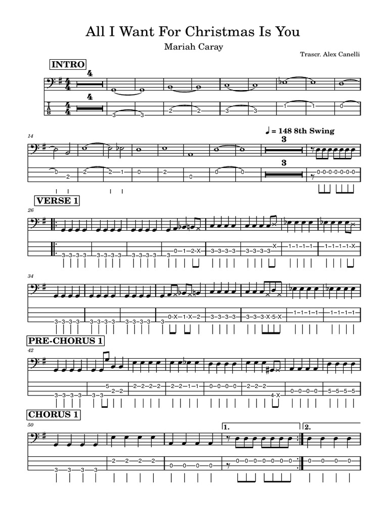 Mariah Caray - All I Want For Christmas Is You | PDF | Song Structure ...