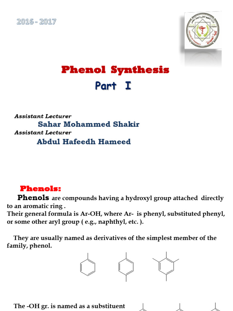 Phenol Synthesis Part I | PDF | Amine | Acid