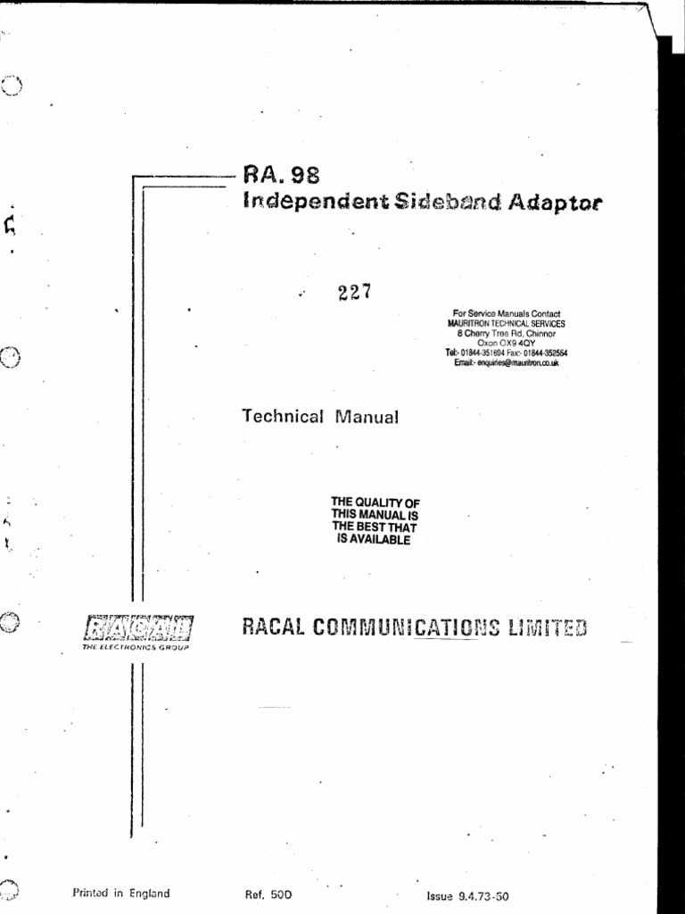 Racal Ra98 | PDF