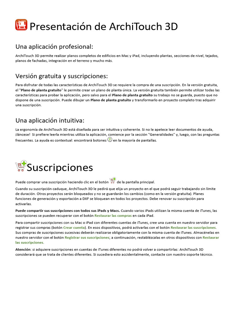 Ayuda de ArchiTouch 3D | PDF | Botón (Computación) | Yo sintoniza