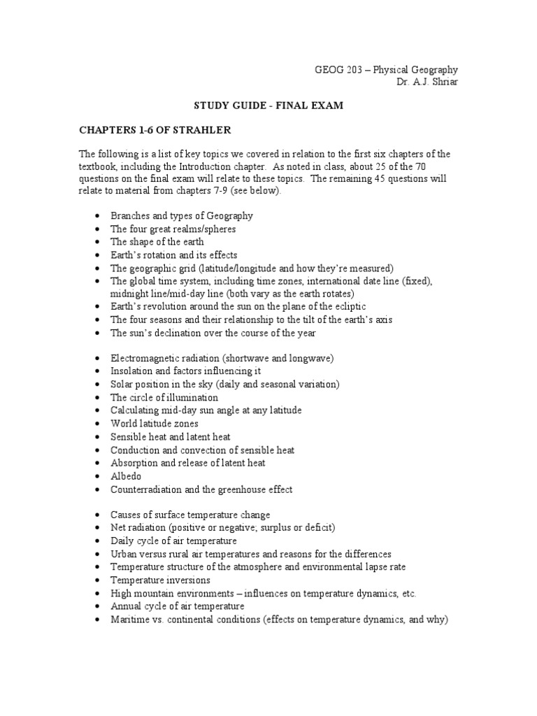 GEOG 203 - Study Guide | PDF | Tropical Cyclones | Climate