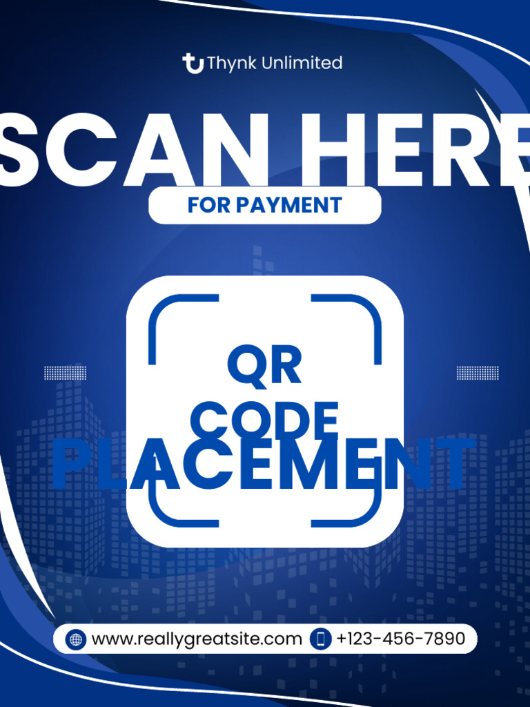 White and Blue Modern QR Code Placement Poster PDF | PDF