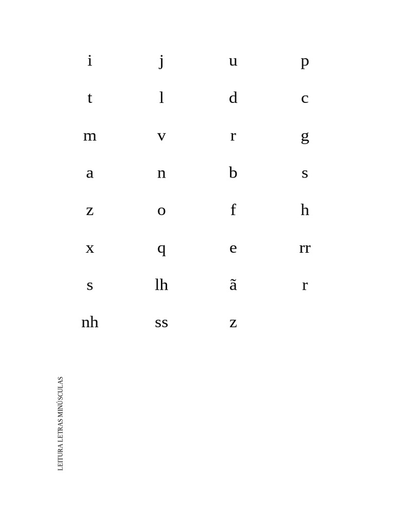 Leitura Letras Minúsculas - Doc Versão 1 | PDF