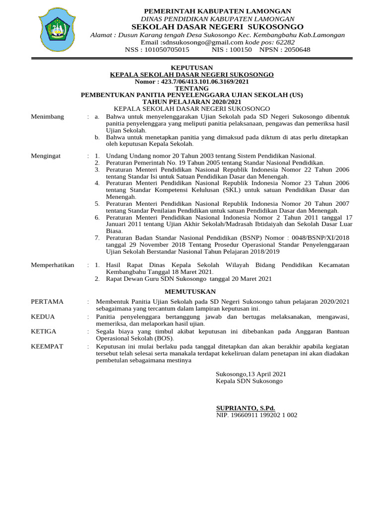 2. SK US SDN SUKOSONGO 2020-2021 | PDF