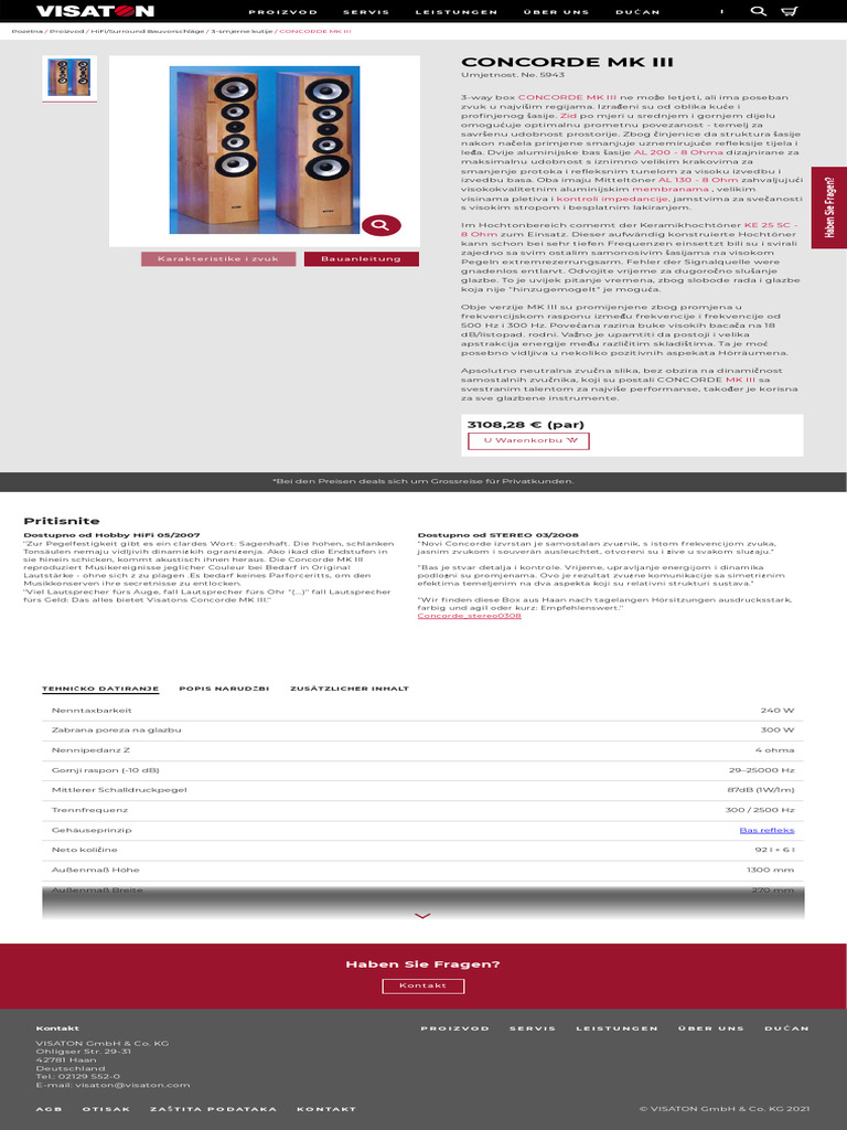 CONCORDE MK III _ Visaton | PDF