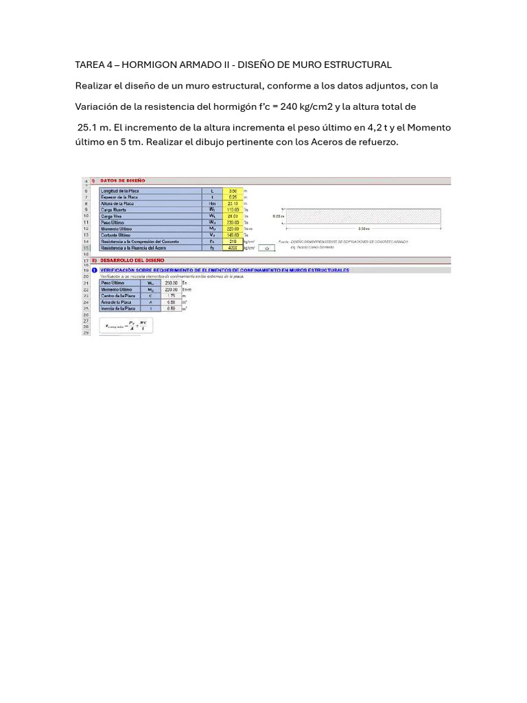 Emanuel Vélez - Tarea 4 - Diseño de muro estructural - Ho II 1B | PDF