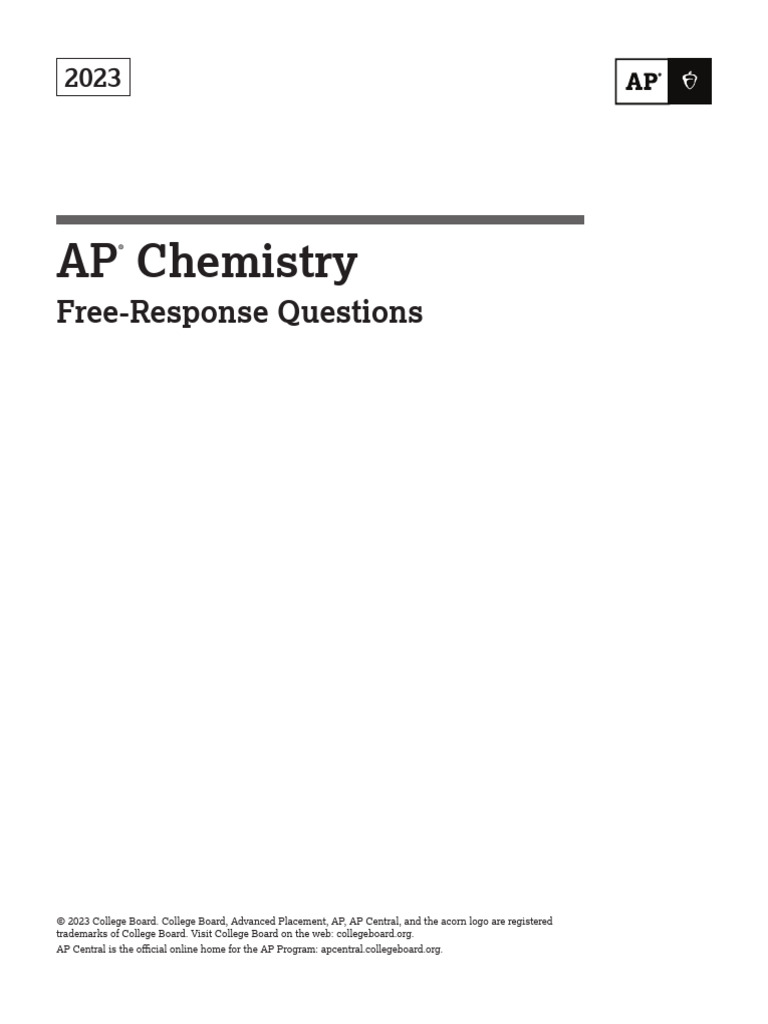 2023 AP Chemistry FRQ Overview | PDF | Intermolecular Force | Acid