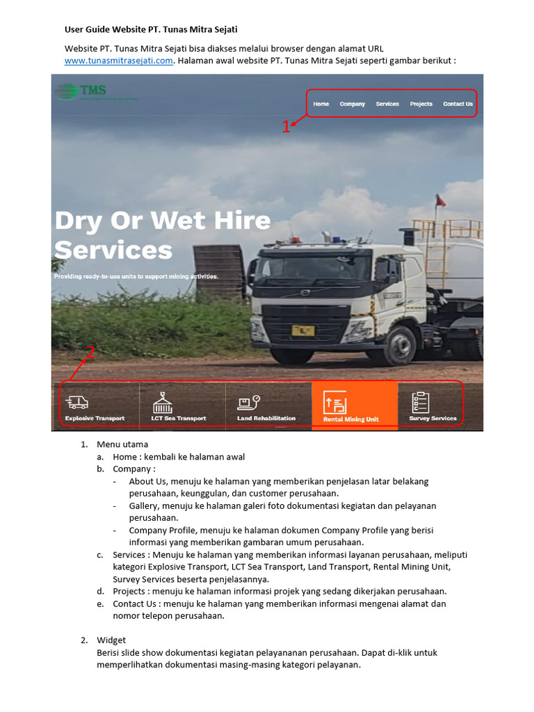 User Guide Website TMS | PDF