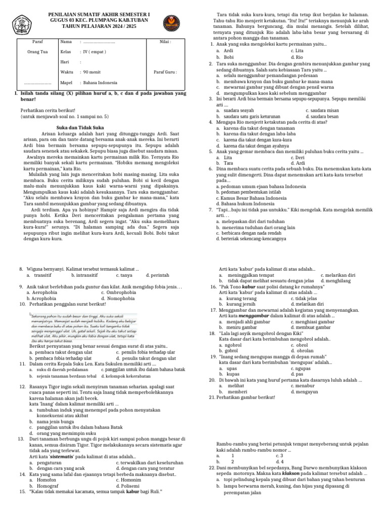 Sas I - BHS Indonesia | PDF