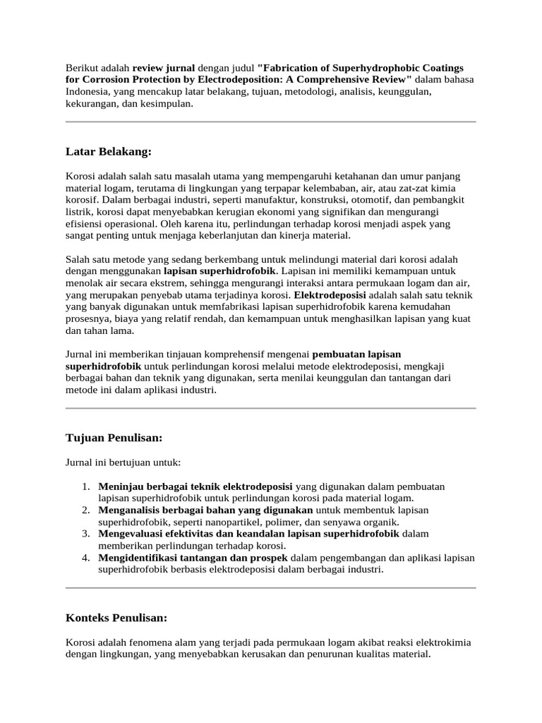Fabrication of Superhydrophobic Coatings for Corrosion Protection by Electrodeposition A ...