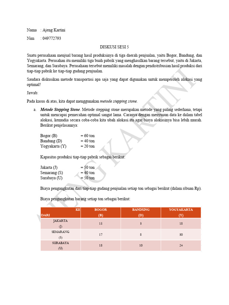 DISKUSI SESI 5 AJENG KARTINI - RISET OPERASI | PDF