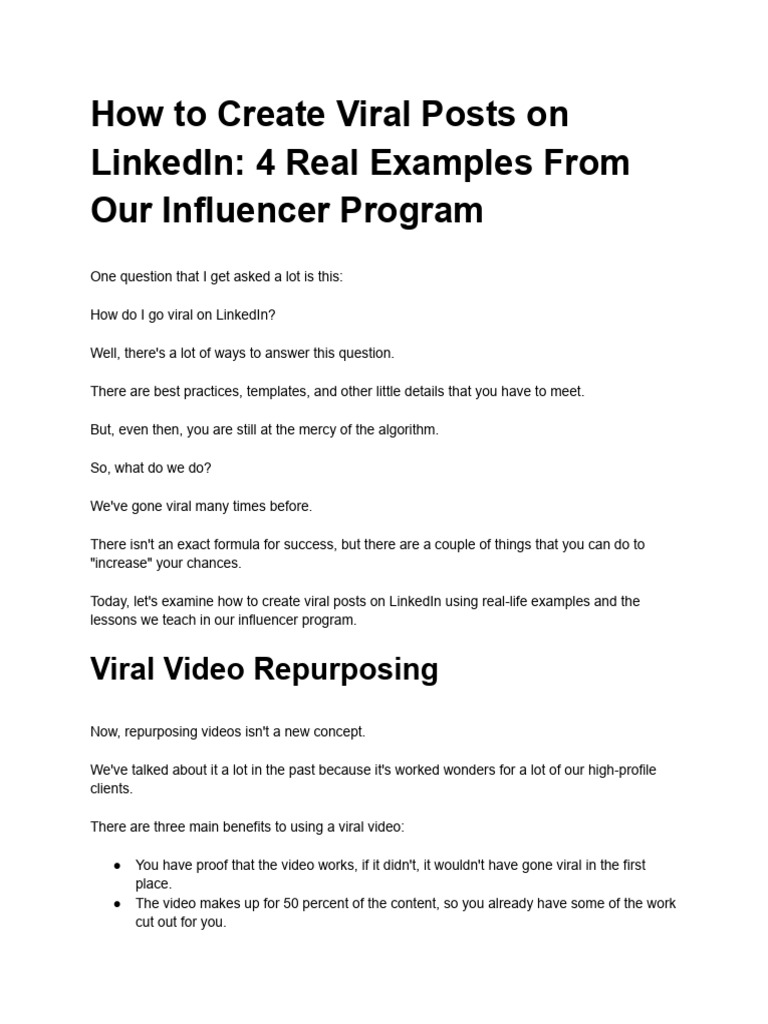 How to Create Viral Posts on LinkedIn_ 4 Real Examples From Our ...
