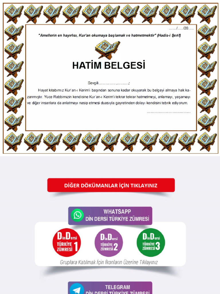 Hatim Belgesi | PDF