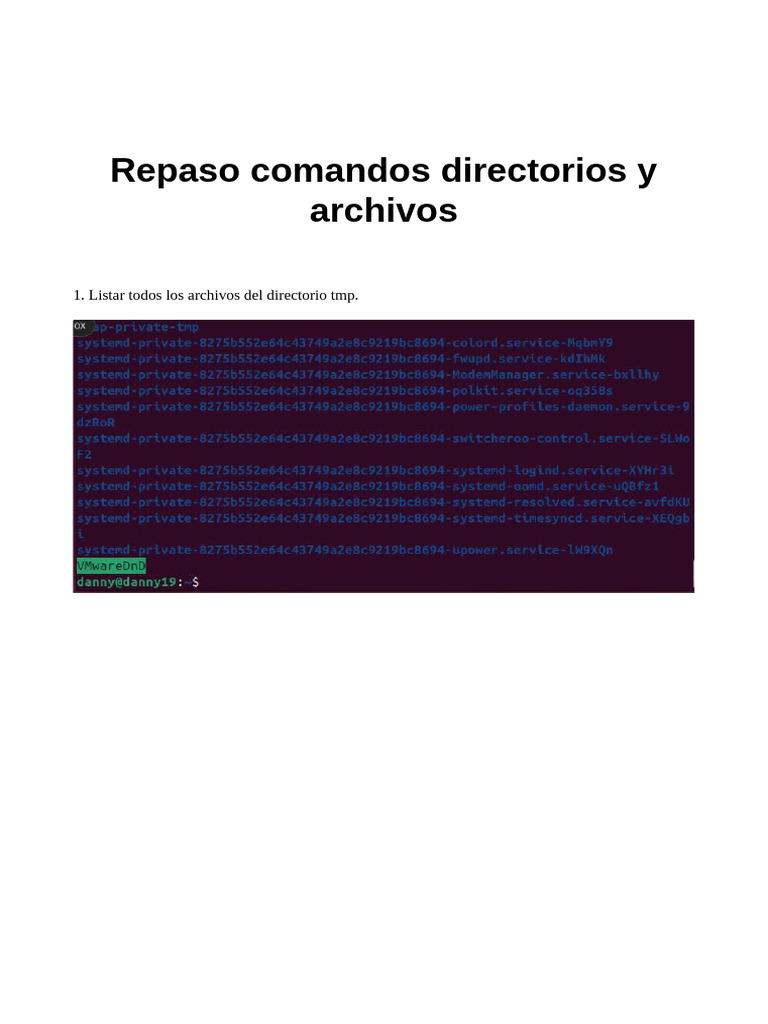 Repaso Comandos Directorios y Archivos | PDF | Archivo de computadora ...