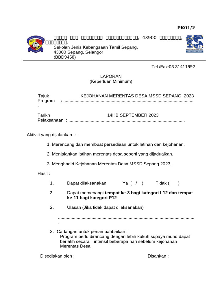 Laporan Merentas Desa 2023.docx- mssd (2) | PDF