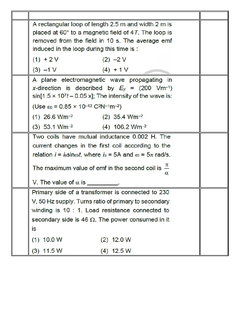 Electromagnetic Induction Q&A Guide | PDF