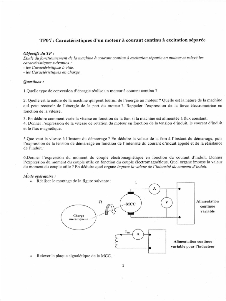 TP01 Electrotechnique Fondamentale 2 | PDF