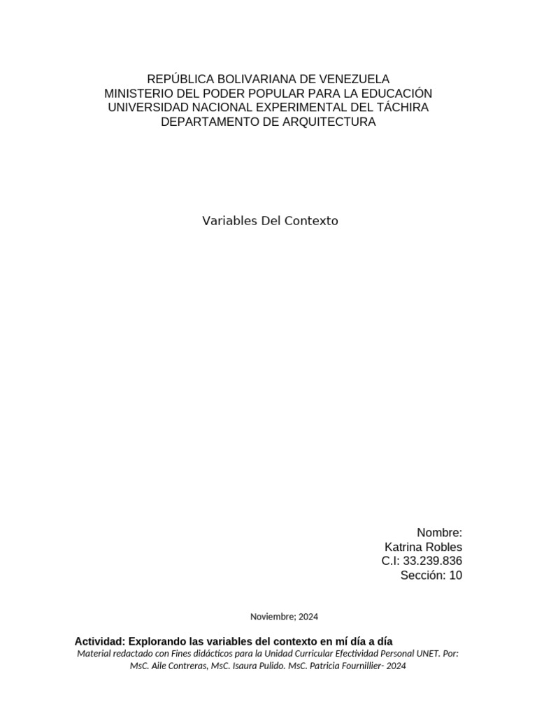 Variables del Contexto en la Efectividad Personal | PDF | Toma de decisiones | Cognición