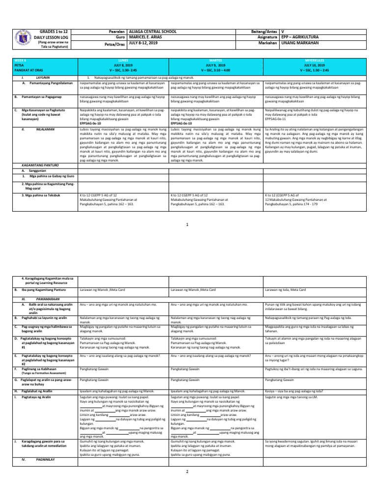 Epp 5 Agri Week 6 | PDF