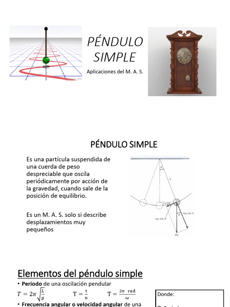 2 Péndulo Simple | PDF | Péndulo | Oscilación