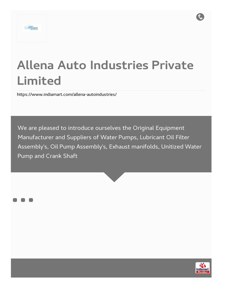 Allena Auto Industries Overview | PDF