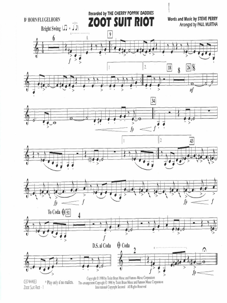 Horn - Zoot Suit Riot Marching Lg | PDF