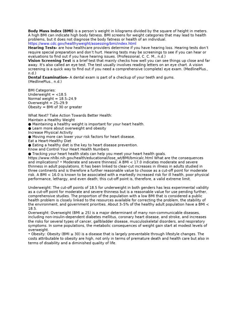 Body Mass Index | PDF | Body Mass Index | Clinical Medicine