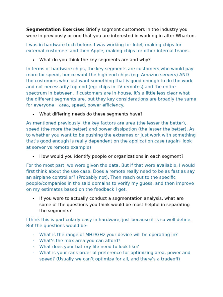 Session 2 - Segmentation Exercise | PDF