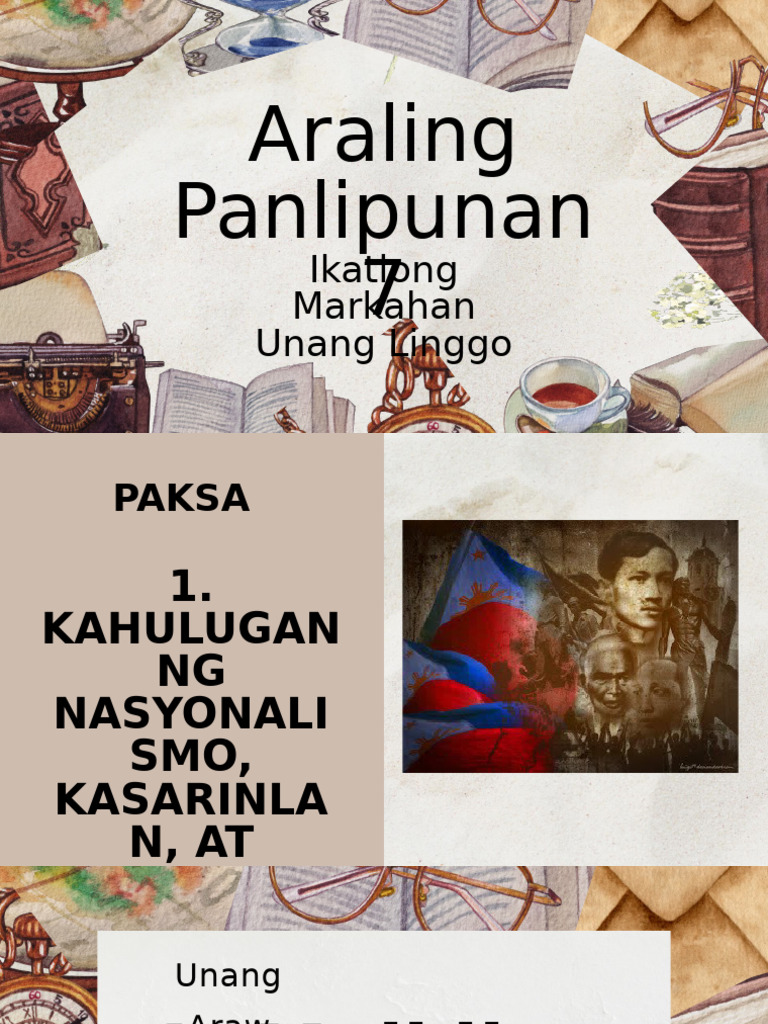 Araling Panlipunan 7: Ikatlong Markahan Unang Linggo | PDF