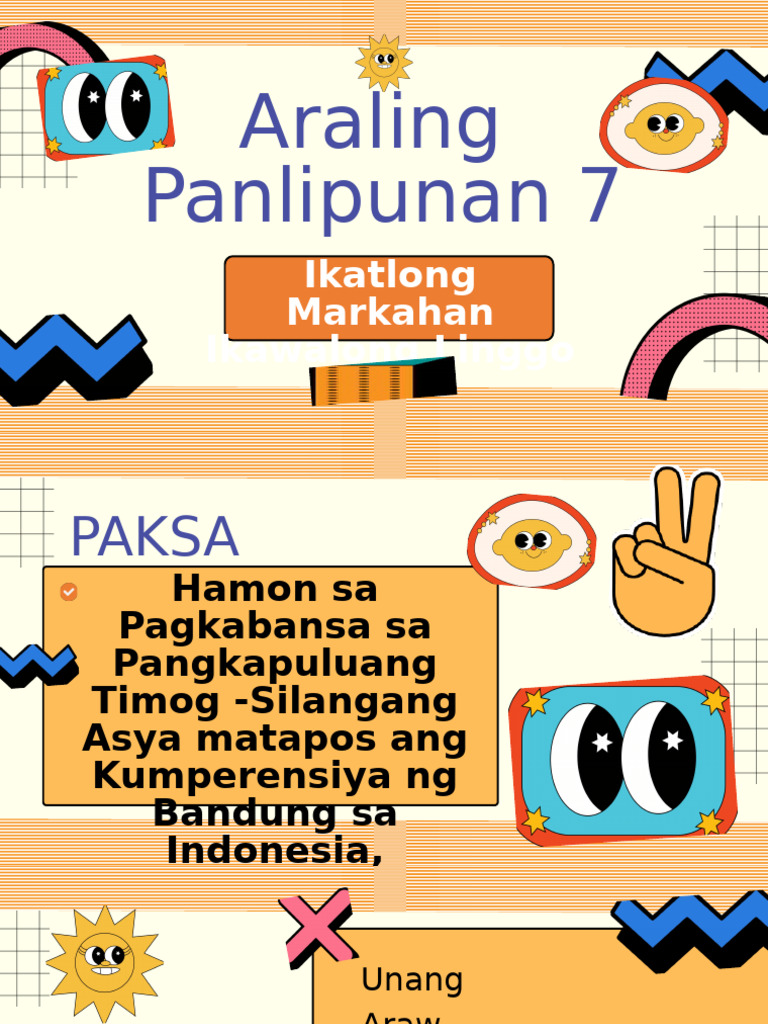 Araling Panlipunan 7: Ikatlong Markahan Ikawalong Linggo | PDF