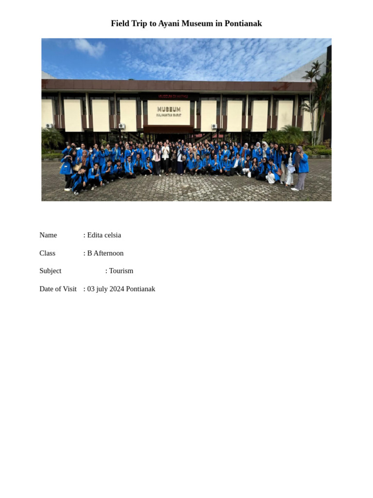 Kunjungan ke Museum Ayani Pontianak | PDF