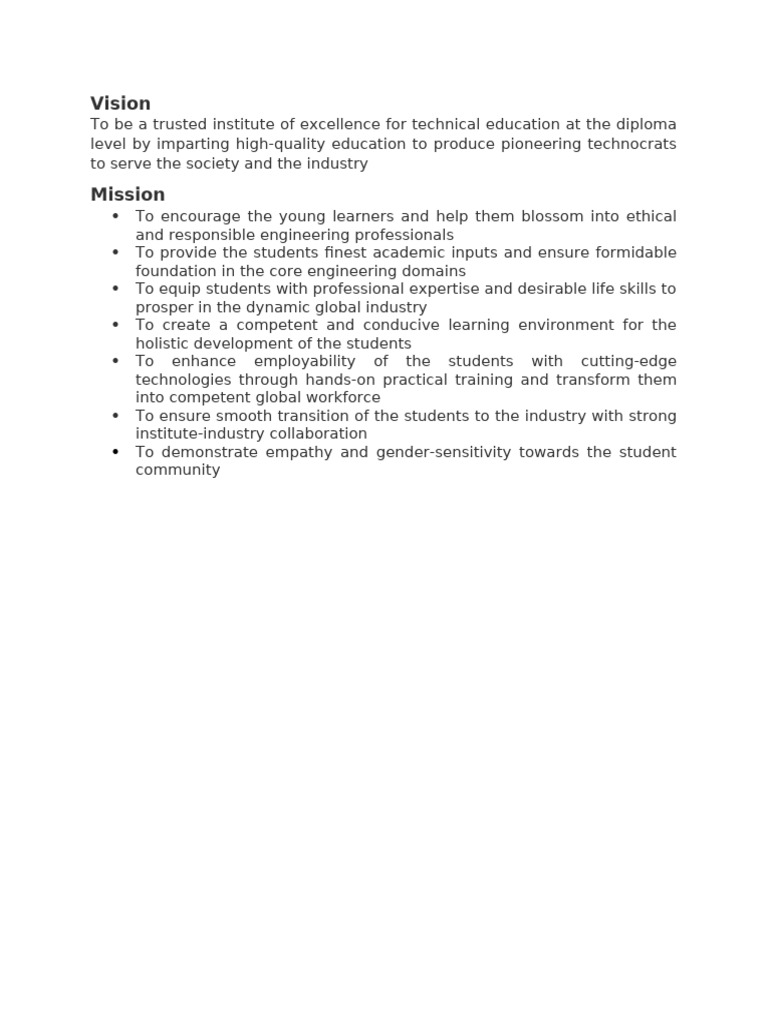 SVGP Vision & Mission | PDF